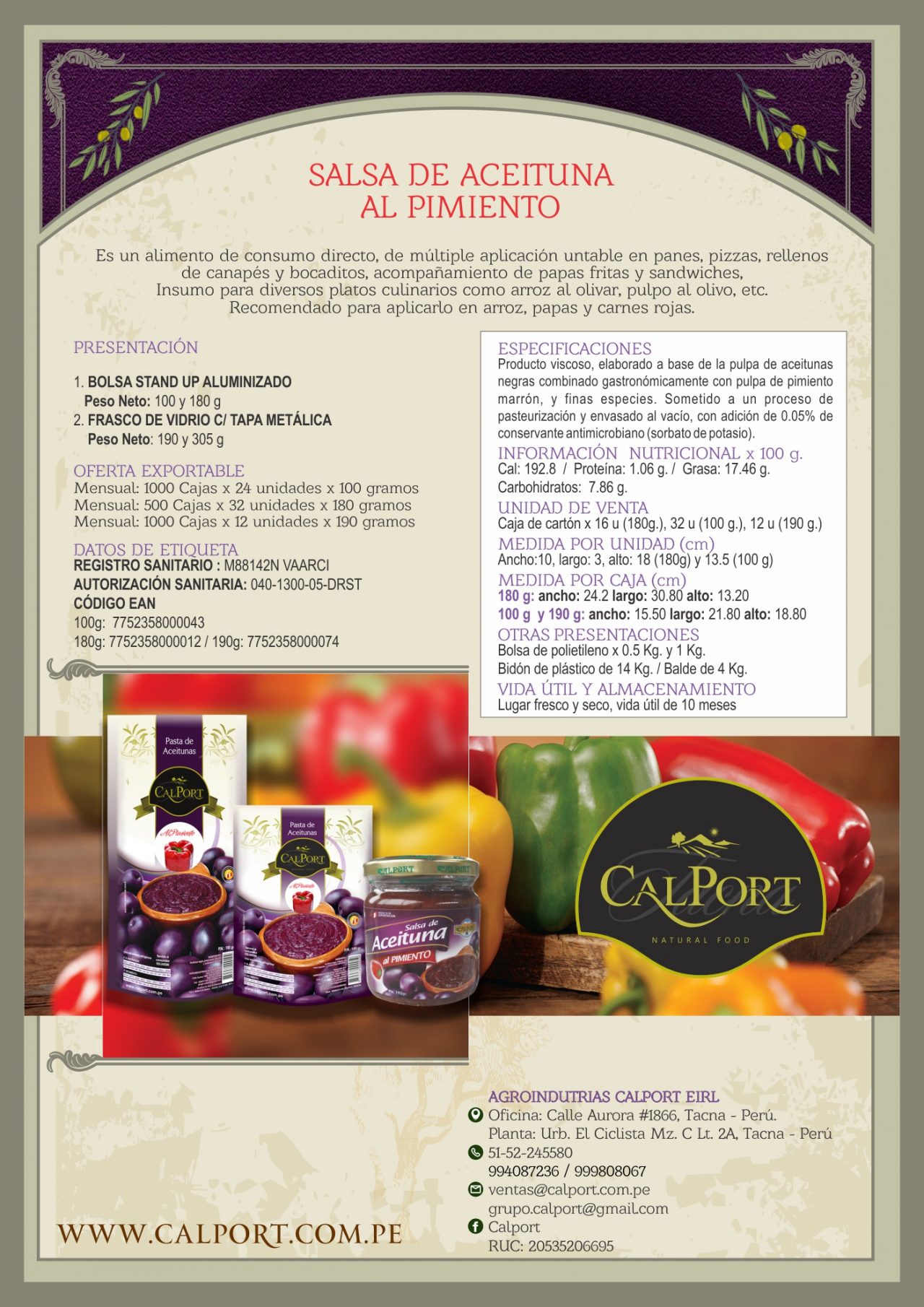 Agroindustrias Calport | Aceitunas y Aceite de Oliva de calidad premium"