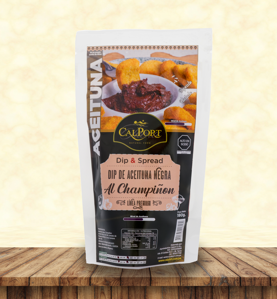 DIP Y SPREAD DE ACEITUNA AL CHAMPIÑON x180gr. - Agroindustrias Calport