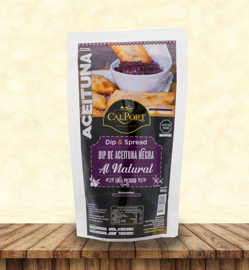 DIP Y SPREAD DE ACEITUNA NEGRA NATURAL x180gr. - Agroindustrias Calport